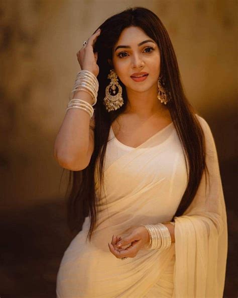 Sadia Jahan Prova New Tiktok Video White Saree Picture Artofit