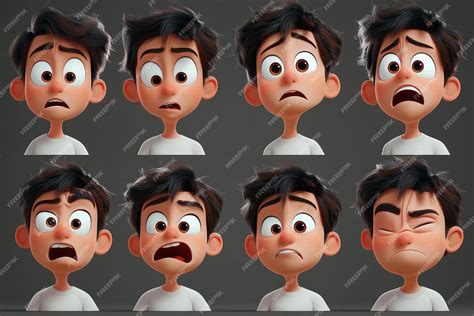 Cartoon Character Expressions And Emotions Vector Art Premium Ai