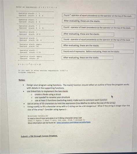 solved csc240 expression calculator glven an expression