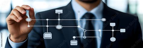 Businessperson Interacting With Network Diagram A Professional Showcases Complex Interconnected