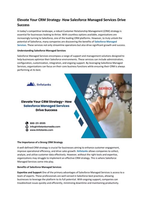 Ppt Elevate Your Crm Strategy How Salesforce Managed Services Drive Success Powerpoint