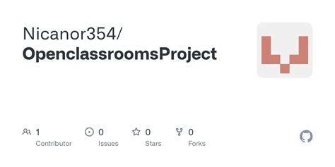 GitHub Nicanor OpenclassroomsProject