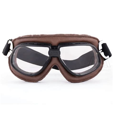 Brown Leather Soft Padded Vintage Aviator Pilot Cruiser Steampunk