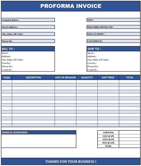 Proforma Invoice Format In Excel Sheet Free Download Xls