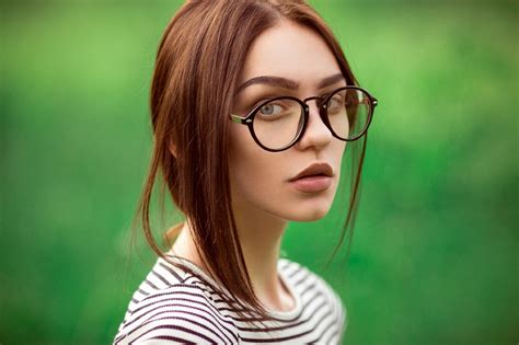 Wallpaper Portrait Face Women Outdoors Depth Of Field Women With Glasses 1920x1280