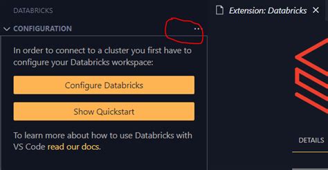 [bug] unable to configure extension configure databricks has no effect · issue 616