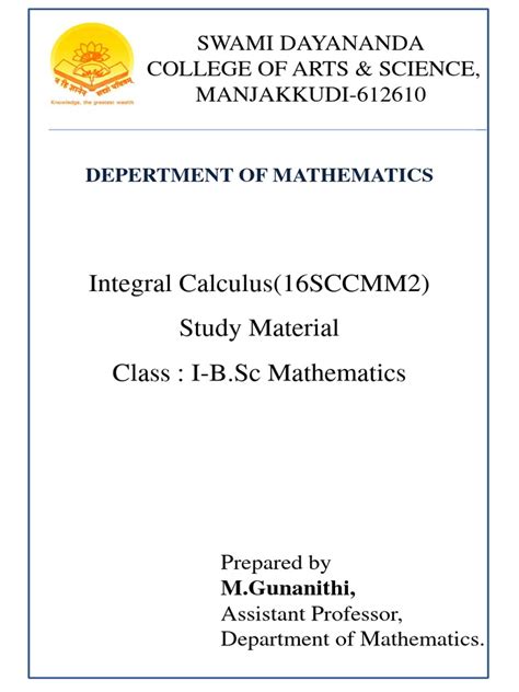 Integral Calculas Important Notes Pdf Integral Mathematical Analysis