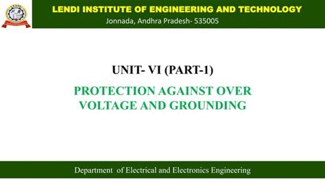 PROTECTION AGAINST OVER VOLTAGE AND GROUNDING Part PPTX