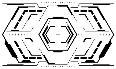 Hud 공상 과학 소설 육각형 인터페이스 화면 보기 검은 육각형 기하학적 디자인 가상 현실 미래 기술 흰색 크리에이 티브 디스플레이 비디오 게임에 대한 스톡 벡터 아트 및