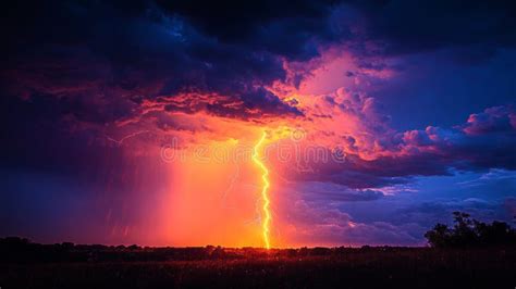 Lightning Strikes From Distance Stock Illustration Illustration Of Thunderbolt Valley 347960253