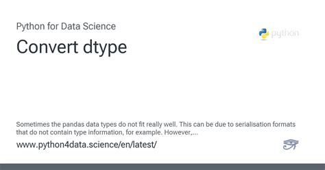 Convert Dtype Python For Data Science