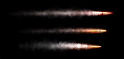 Free Vector Flying Gun Bullet With Fire Smoke Trail Vector Speed