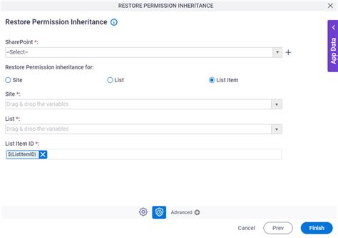 restore permission inheritance activity
