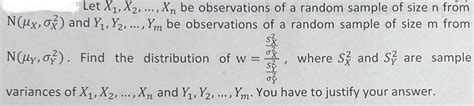 solved let x1 x2 dots xn ﻿be observations of a random sample