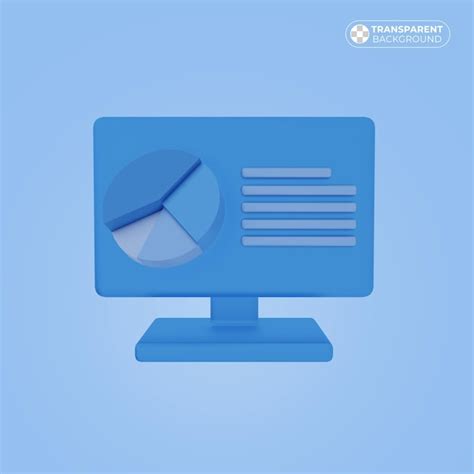 Premium Psd Computer With Lists And Pie Charts On The Screen