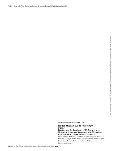 Pdf Or06 5 Fezolinetant For Treatment Of Moderate To Severe Vasomotor Symptoms Associated With
