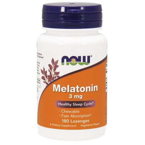 NOW Melatonin 3 mg. 180 леденцов/ Нау Мелатонин 3 мг. 180 леденцов ...