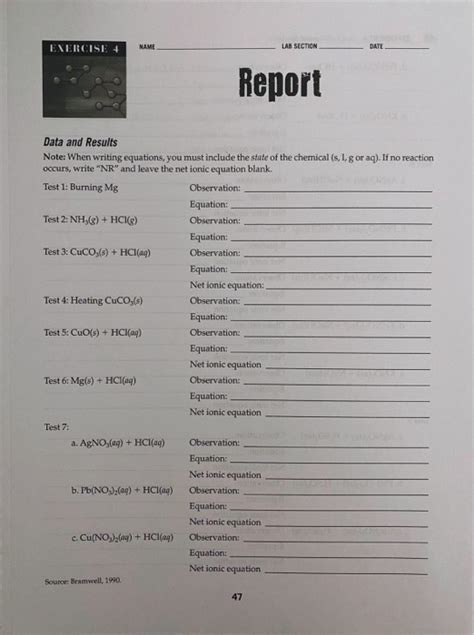 Solved Exercise 4 Name Lab Section Date Report Data And