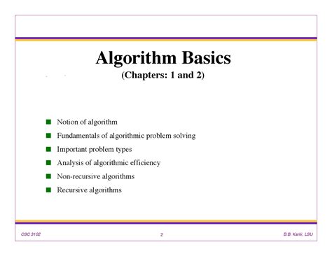 Lecture Notes On Algorithms Basics Csc 3102 Docsity