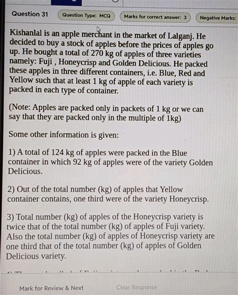 Question 31 Question Type MCQ Marks For StudyX