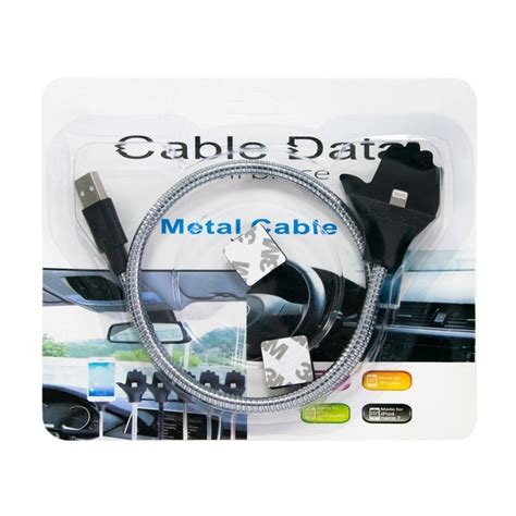 Кабель Lightning Usb Metal Cable ладонь 48см Серо черный провод лайтнинг шнур для зарядки