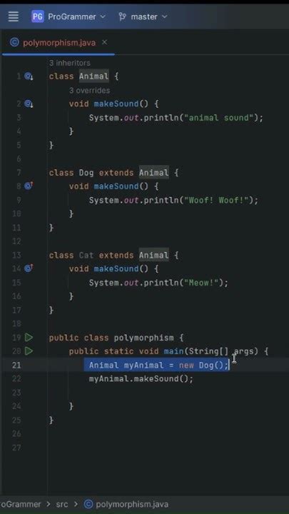 Polymorphism In Java Coding Shortvideo Shorts Programmingfun Youtube