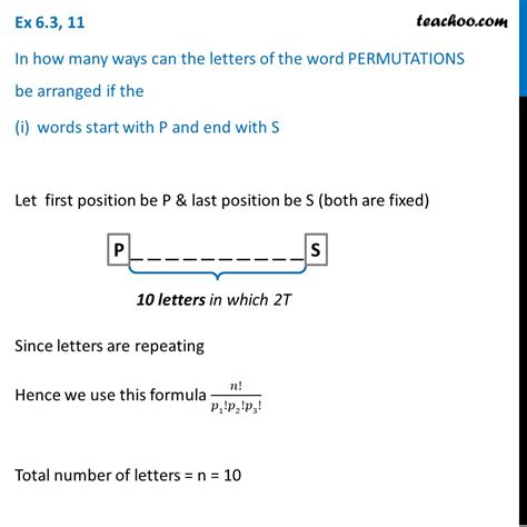 Ex 6 3 11 In How Many Ways Can Letters Of Permutations