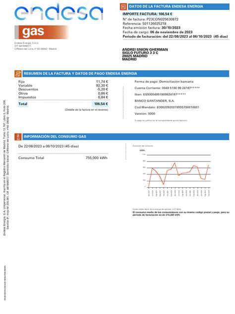 Importe Factura 10654 Andrei Snion Gherman Siglo Futuro 3 3 C 28025 Madrid Madrid