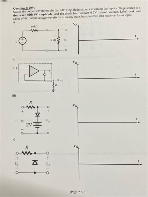 Solved Question Sketch The Output Waveforms For The Chegg