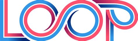 Loop Logo Vector Ribbon Lettering Isolated On White Background Stock