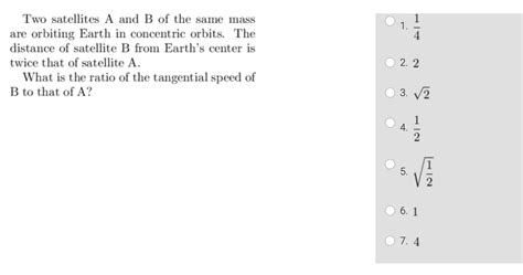 Solved Two Satellites A And B Of The Same Massare Orbiting