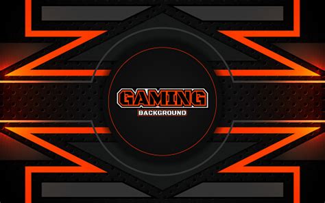 현대 E스포츠 모양의 추상적인 밝은 미래지향적인 오렌지와 블랙 게이밍 배경 벡터 디자인 템플릿 기술 개념 Brand Name