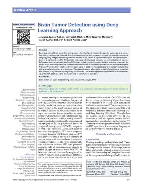 Brain Tumor Detection Using Deep Learning Approach 3 Pdf Machine Learning Magnetic