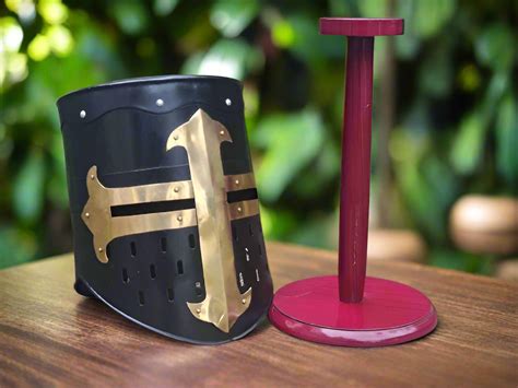 Elite Grade Medieval Crusader Helmet With Adjustable Leather Strap Elite Grade Medieval Crusader Helmet With Adjustable Leather Strap