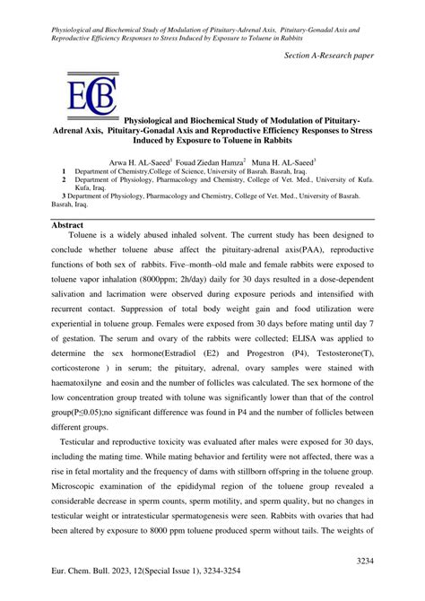 Pdf Physiological And Biochemical Study Of Modulation Of Pituitary