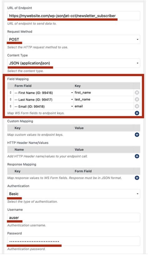 push form submissions to a jetengine custom content type ws form