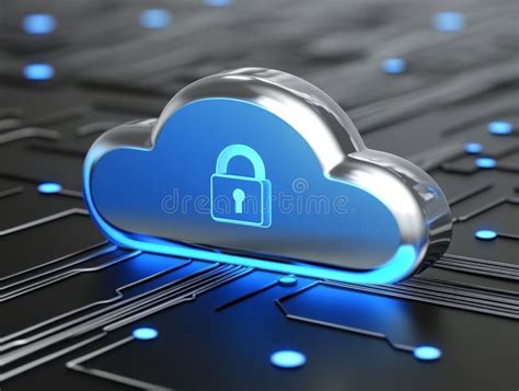 Metallic Cloud Icon With A Lock On A Futuristic Circuit Board Symbolizing Robust Data