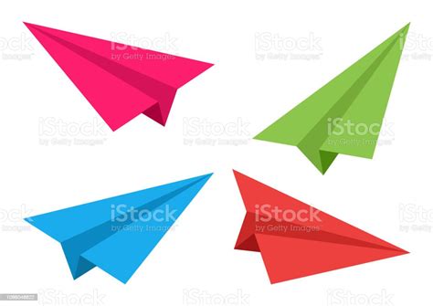 다채로운 비행기의 집합입니다 종이 접기 종이 벡터 일러스트 레이 션 개념에 대한 스톡 벡터 아트 및 기타 이미지 개념 개체