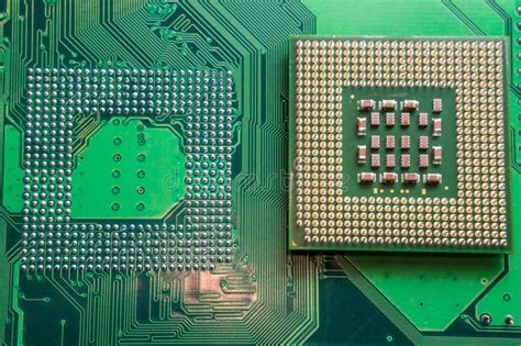 Computer Cpu Component Close Up Stock Image Image Of Futuristic Blue