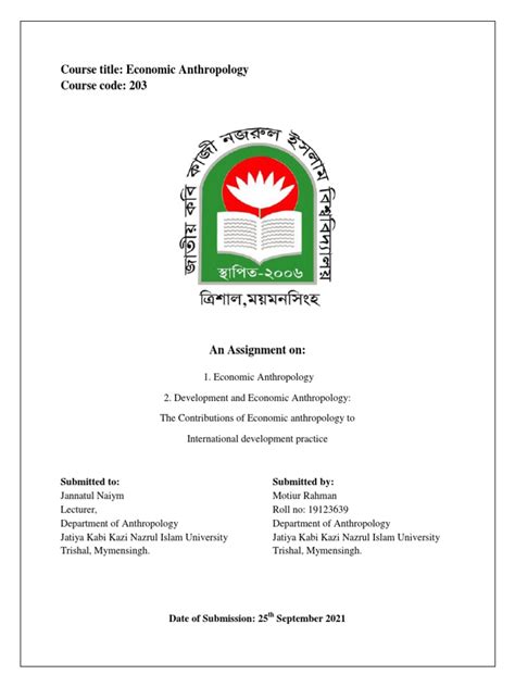 Course 203 Assignment Pdf Anthropology Economics