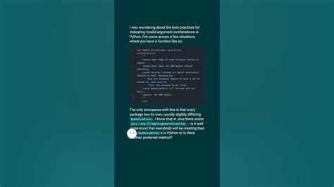 Which Exception Should I Raise On Badillegal Argument Combinations In Python Shorts Youtube