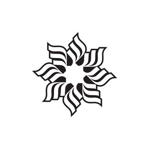 هنر انتزاعی گل سیاه و سفید با خطوط موجی