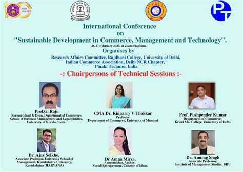 Chair A Technical Session On Sustainable Development In Commerce In… Dr Pushpender Kumar Surya