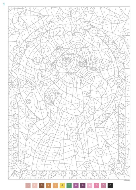 Best 12 Free Printable Disney Color By Number Coloring Pages For Adults