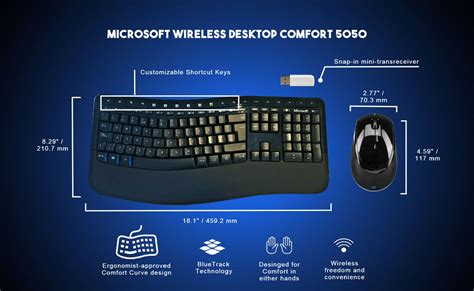 Microsoft Wireless Keyboard And Mouse Combo COMFORT 5050 PP4 00020 Desktop USB