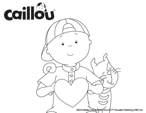 Caillou Coloring Sheet February Love Caillou Halloween Coloring