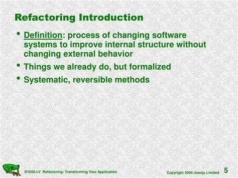 Ppt Refactoring Transforming Your Application Powerpoint Presentation Id1434188