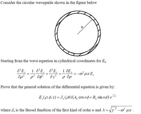 Solved Consider The Circular Waveguide Shown In The Figure