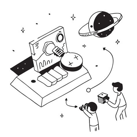 Simple Flat Design Icon Interplanetary Navigation Concept As Engineers Develop Navigation