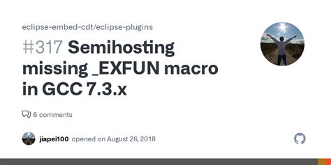 Semihosting Missing Exfun Macro In Gcc 73x · Issue 317 · Eclipse